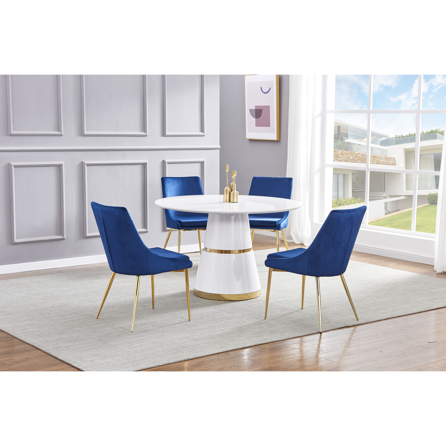 Taylor 5-Piece Dining Set in Blue - Walmart.com