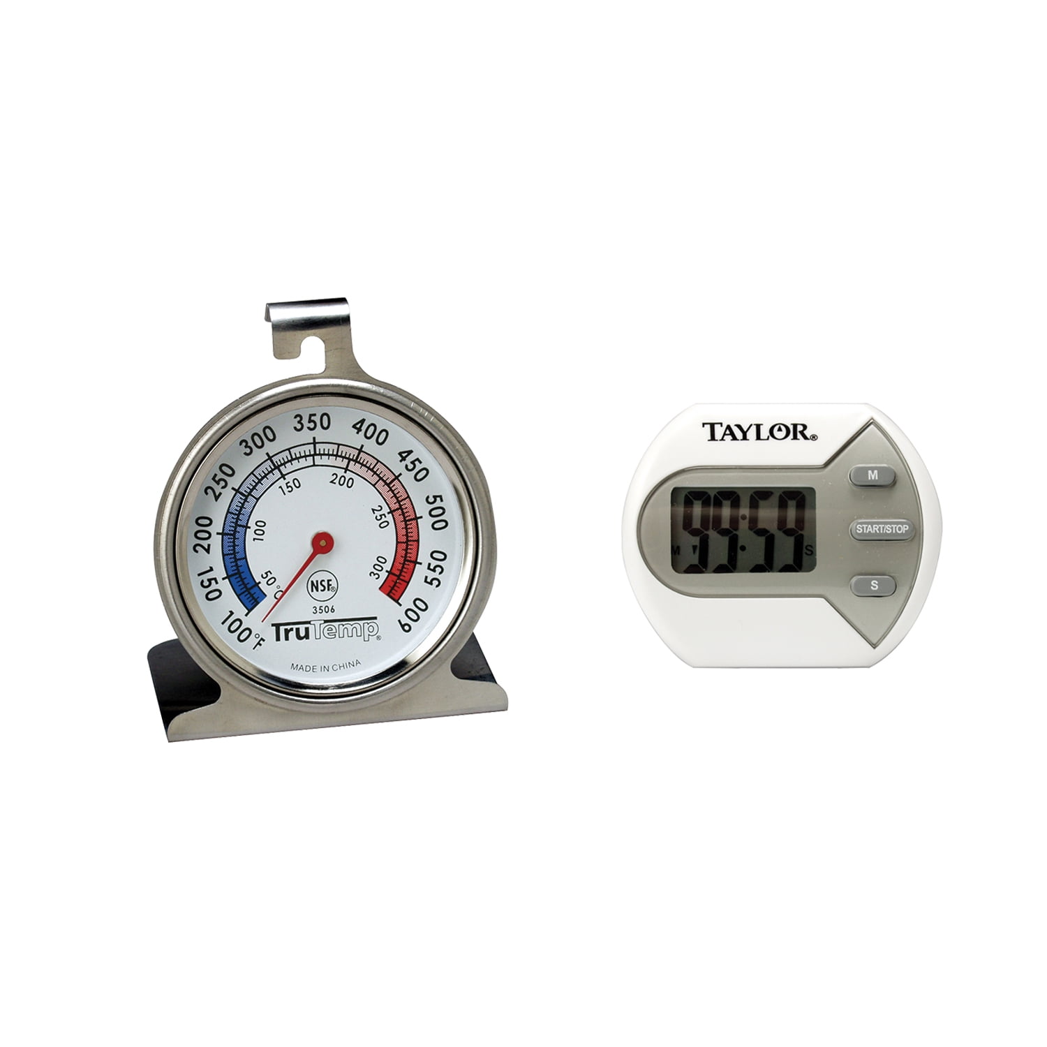 TAYLOR Digital Timer & Oven Dial Thermometer Cooking Kit Stainless ...