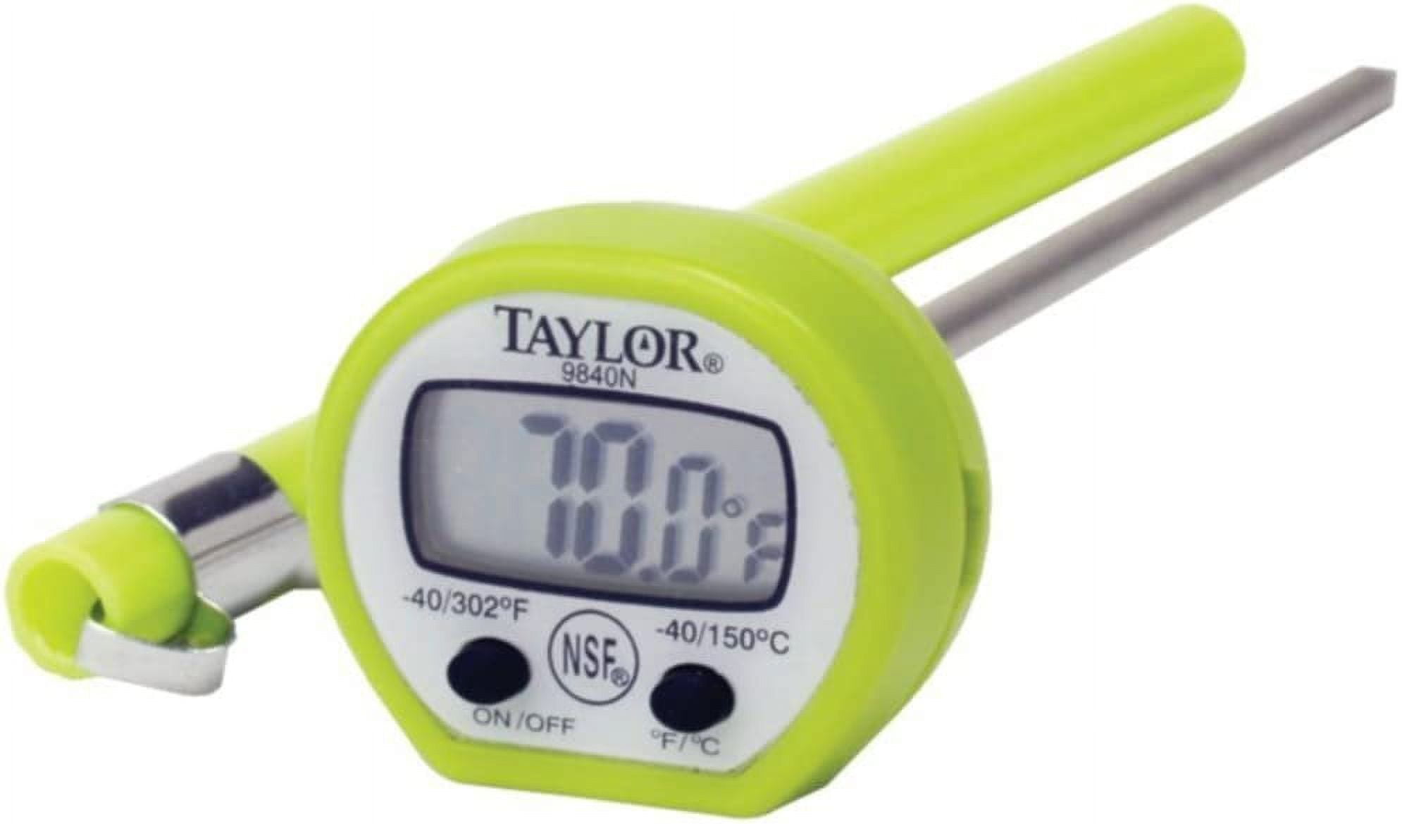 Taylor 9840 Digital Instant Read Thermometer W/LCD Display Green/Yellow ...