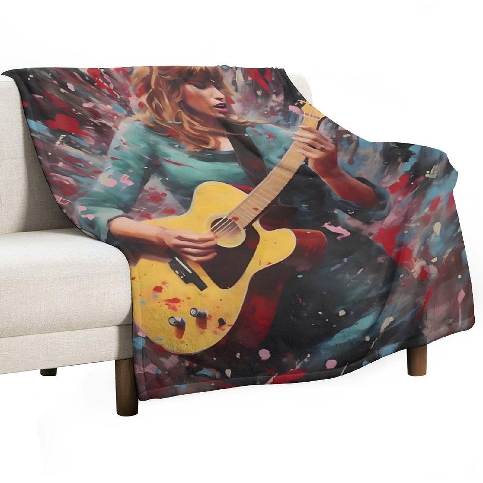 Taylor Blanket Playing Guitar Music Blanket Swift Luxury Flannel ...
