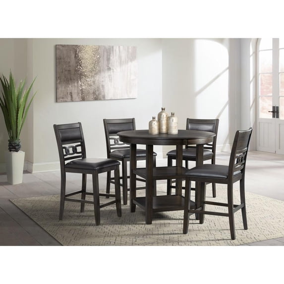 Taylor Counter Height 5PC Dining Set-Table and Four Faux Leather Side ...