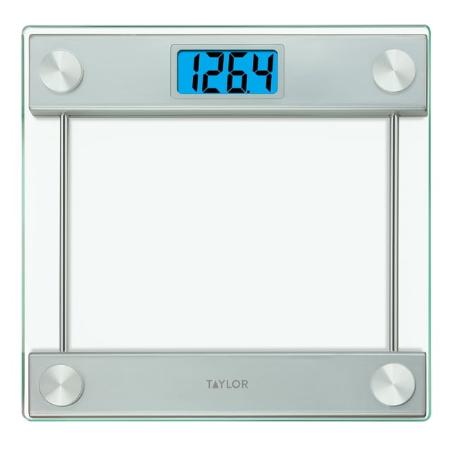 Taylor Digital Bathroom Scale Clear Glass Silver Accents - Walmart ...