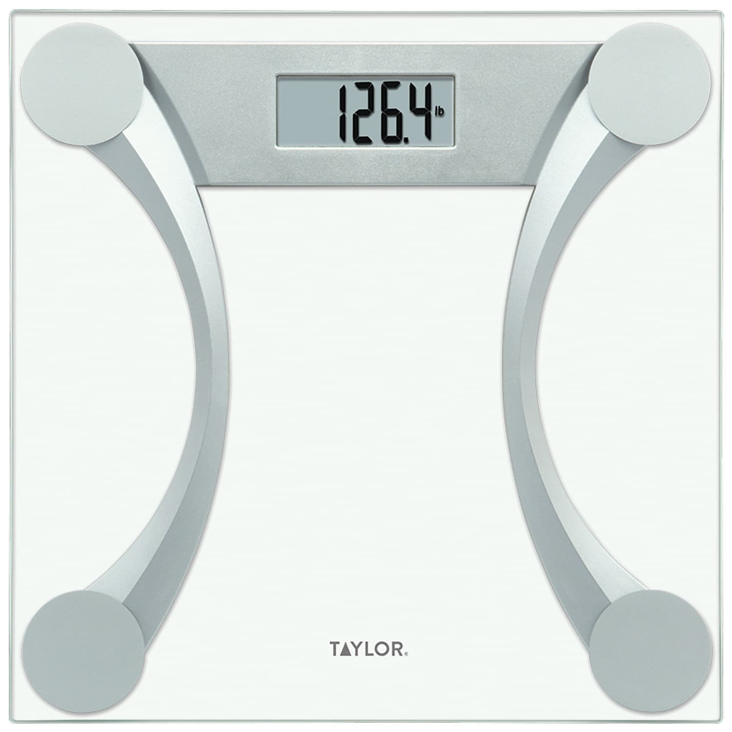 Taylor Digital Clear Glass Bathroom Scale with Unique Curved Design ...
