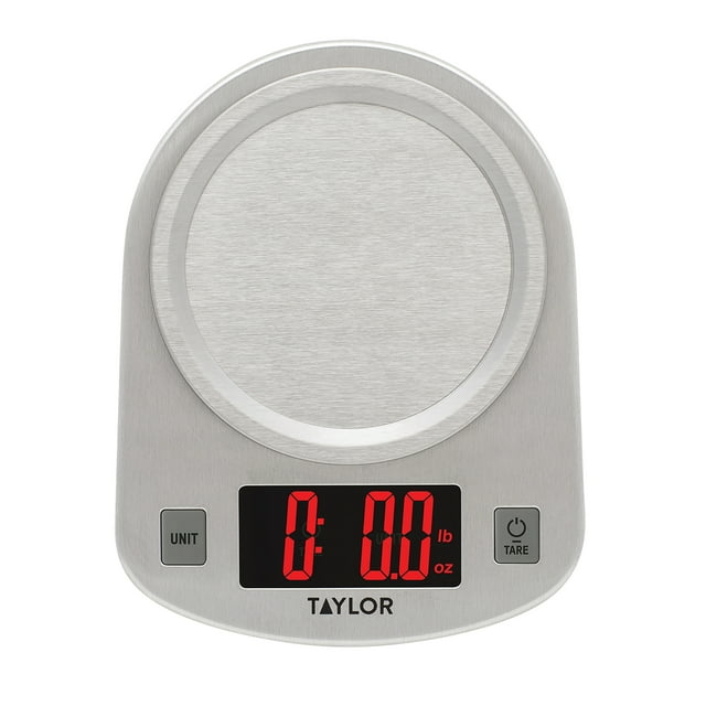 Taylor Digital Stainless Steel LED 11 lb. Kitchen Scale and Food Scale ...