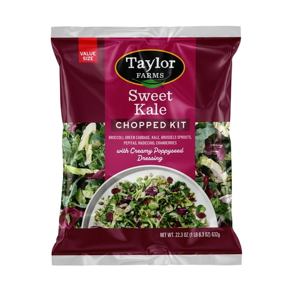 Taylor Farms Family Size Sweet Kale Chopped Salad Kit, 22 oz Bag, Fresh ...