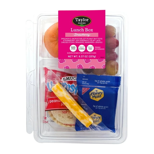 Taylor Farms Strawberry Uncrustables PB&J Lunch Box, 8.37oz Bites ...