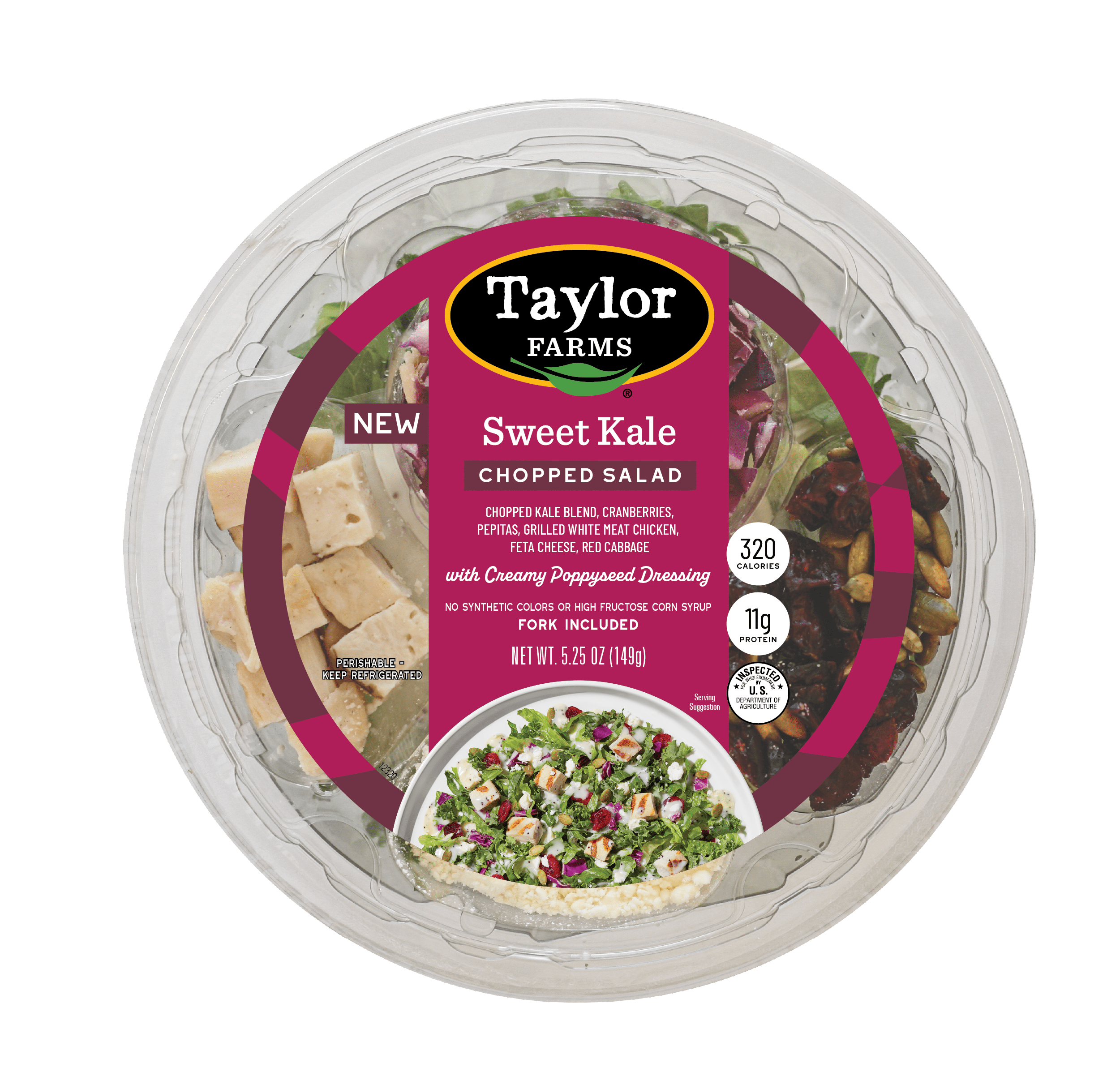 Taylor Farms Sweet Kale Chopped Salad Bowl, 5.25 oz (Fresh) - Walmart.com