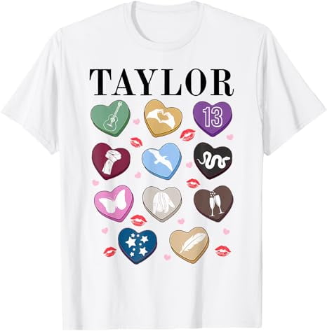 Taylor First Name Personalized Taylor Girl Groovy 80's Heart T-Shirt ...