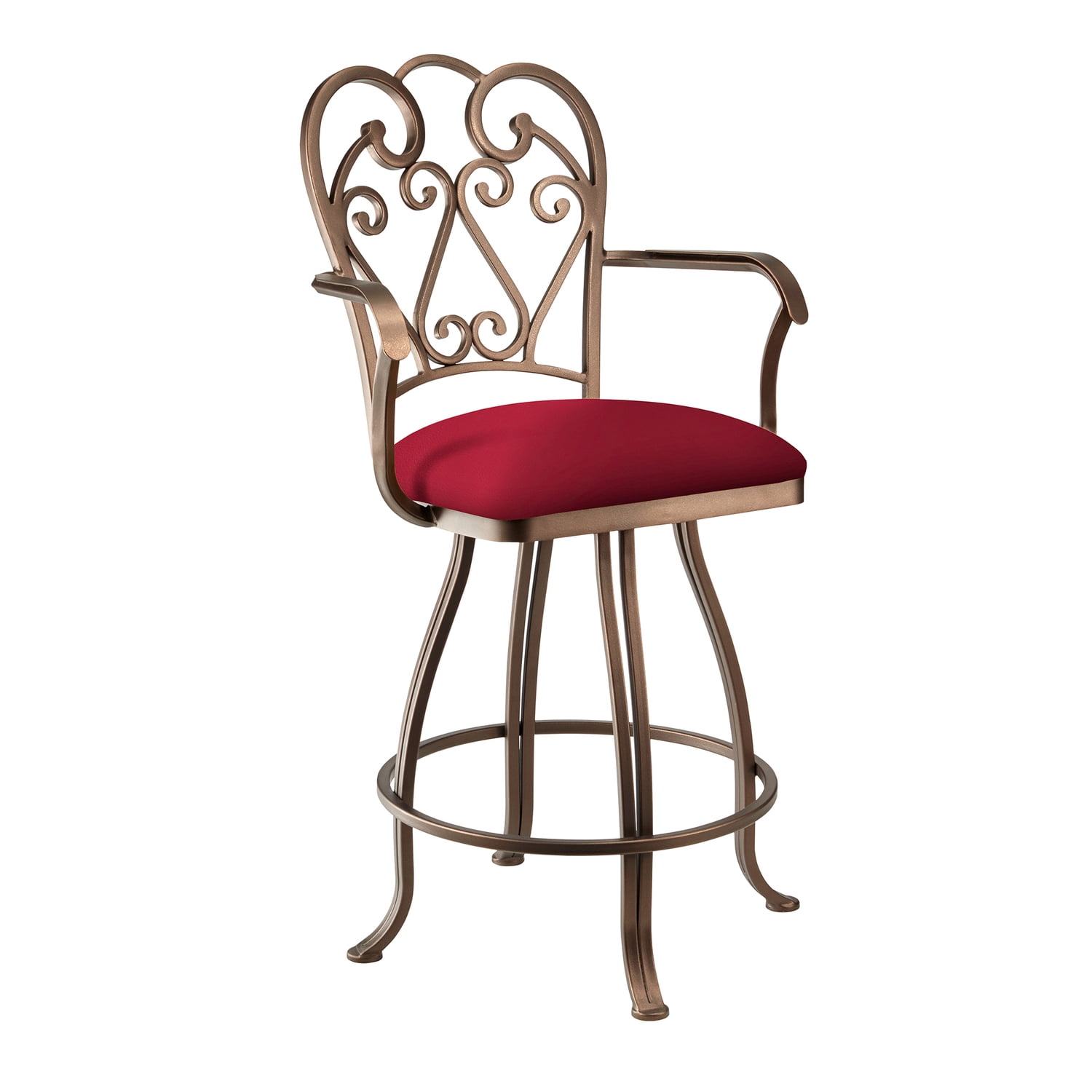 Taylor Gray Miranda 30 - inch Bar Height Metal Swivel Barstool in Red ...