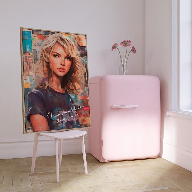 Taylor Inspired Modern Pop Art Poster, Expressive Singer Illustration ...