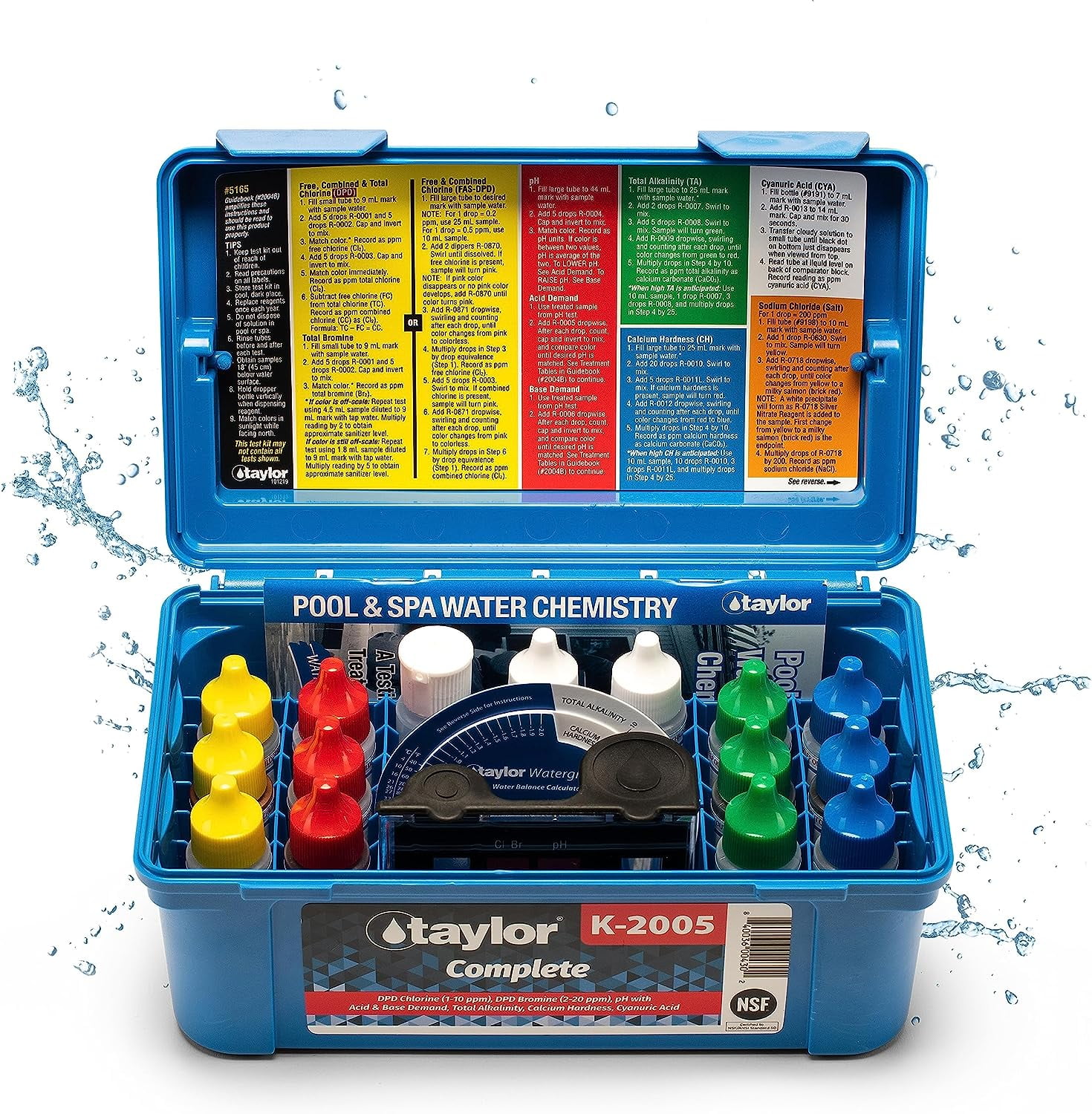 Taylor K2005 High Range Swimming Pool Total and Free Chlorine Bromine ...