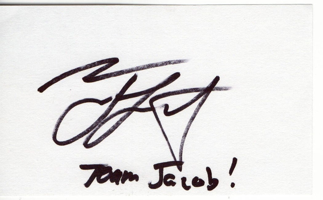 Taylor Lautner Signed Autographed Index Card Twilight "Team Jacob!" JSA ...
