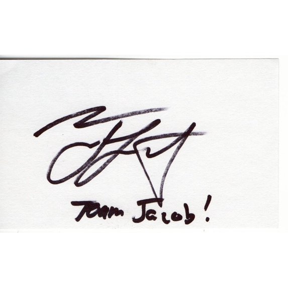 Taylor Lautner Signed Autographed Index Card Twilight "Team Jacob!" JSA ...
