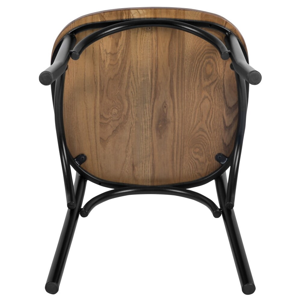 Taylor & Logan Cross Back Metal Dining Chair with Wooden Seat - Walmart.com