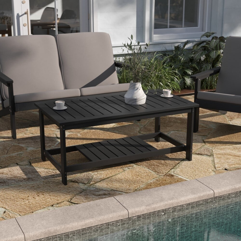 Taylor & Logan Indoor/Outdoor Poly Resin 2-Tier Adirondack Coffee Table Black - Walmart.com