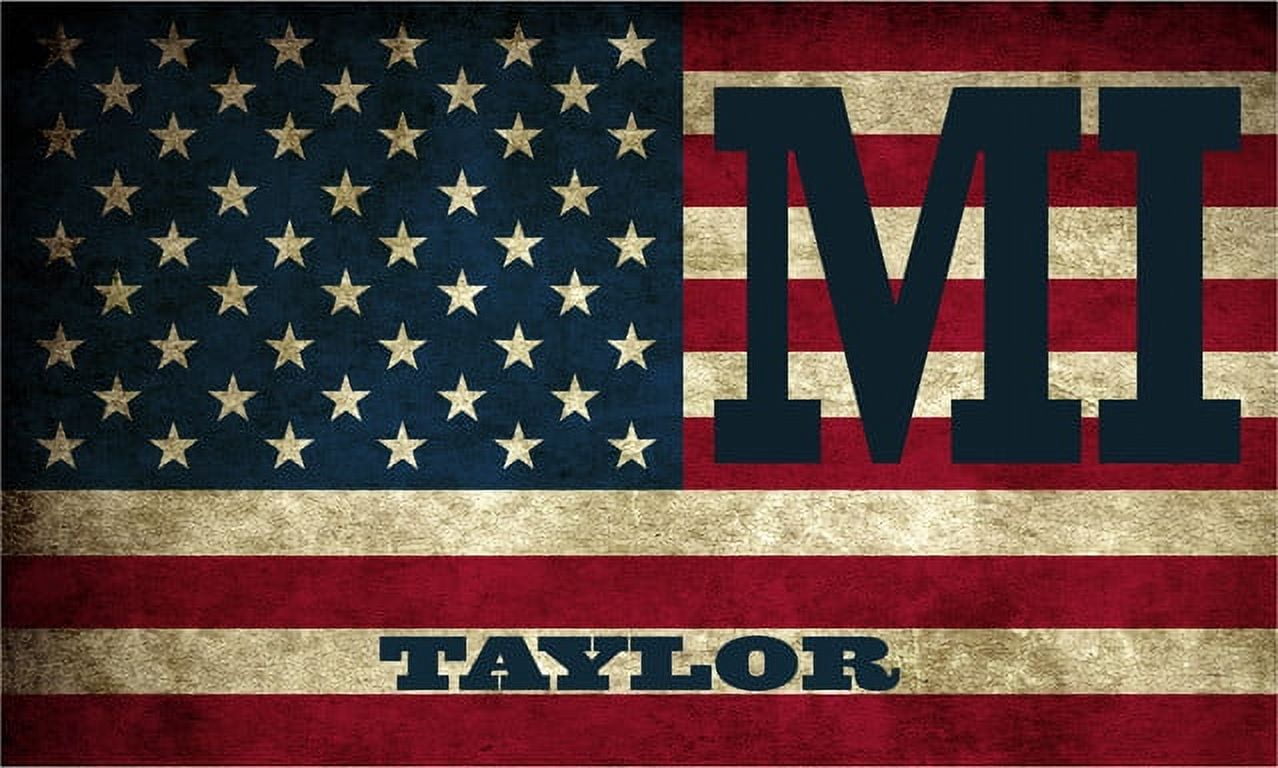Taylor MI Michigan Wayne County Vintage US Flag Decal Bumper Sticker 3M ...