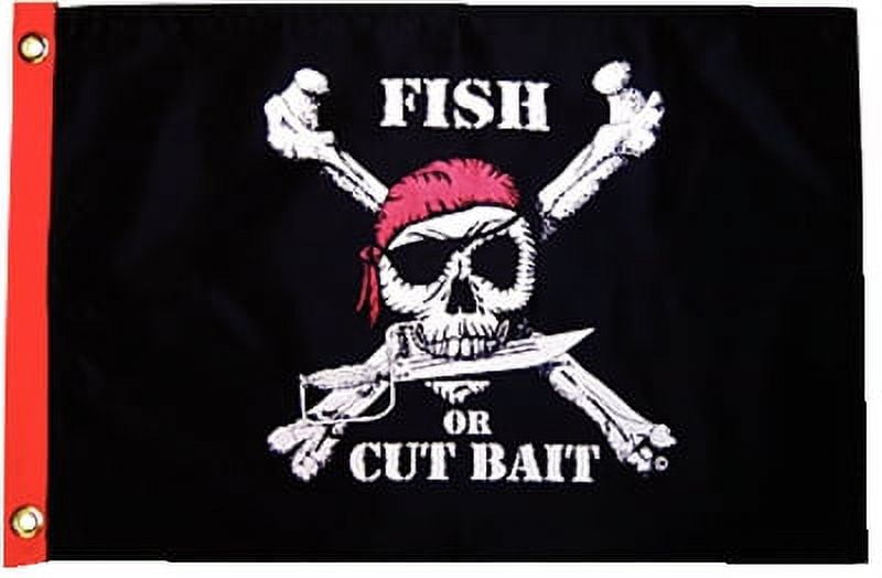 Taylor Made Products Pirate Heads 'Fish or Cut Bait' Traditional Flag ...