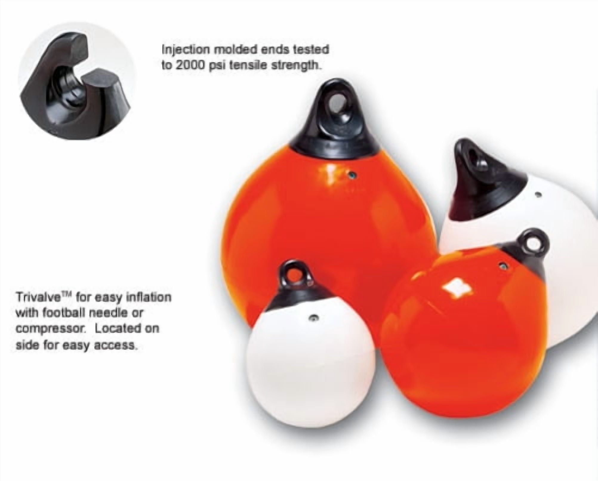Taylor Made - Tuff End; 12" Inflatable Vinyl Buoy, 33lb Buoyancy, White ...