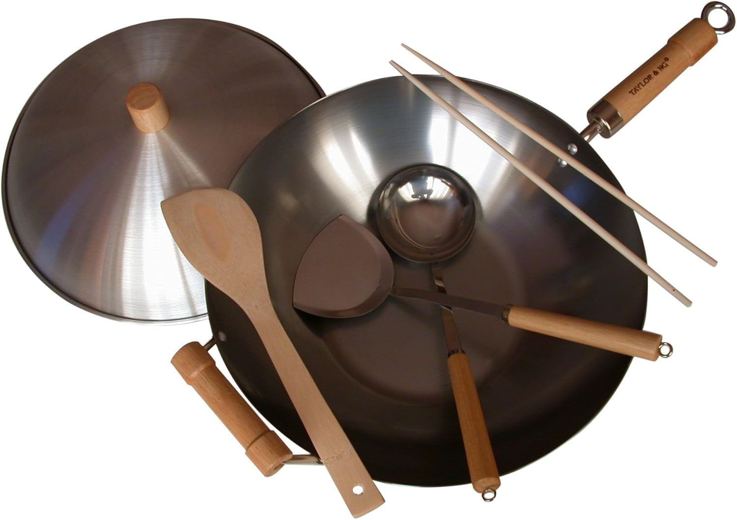 Taylor & Ng Classic Wok Set, 14", Carbon Steel - Walmart.com