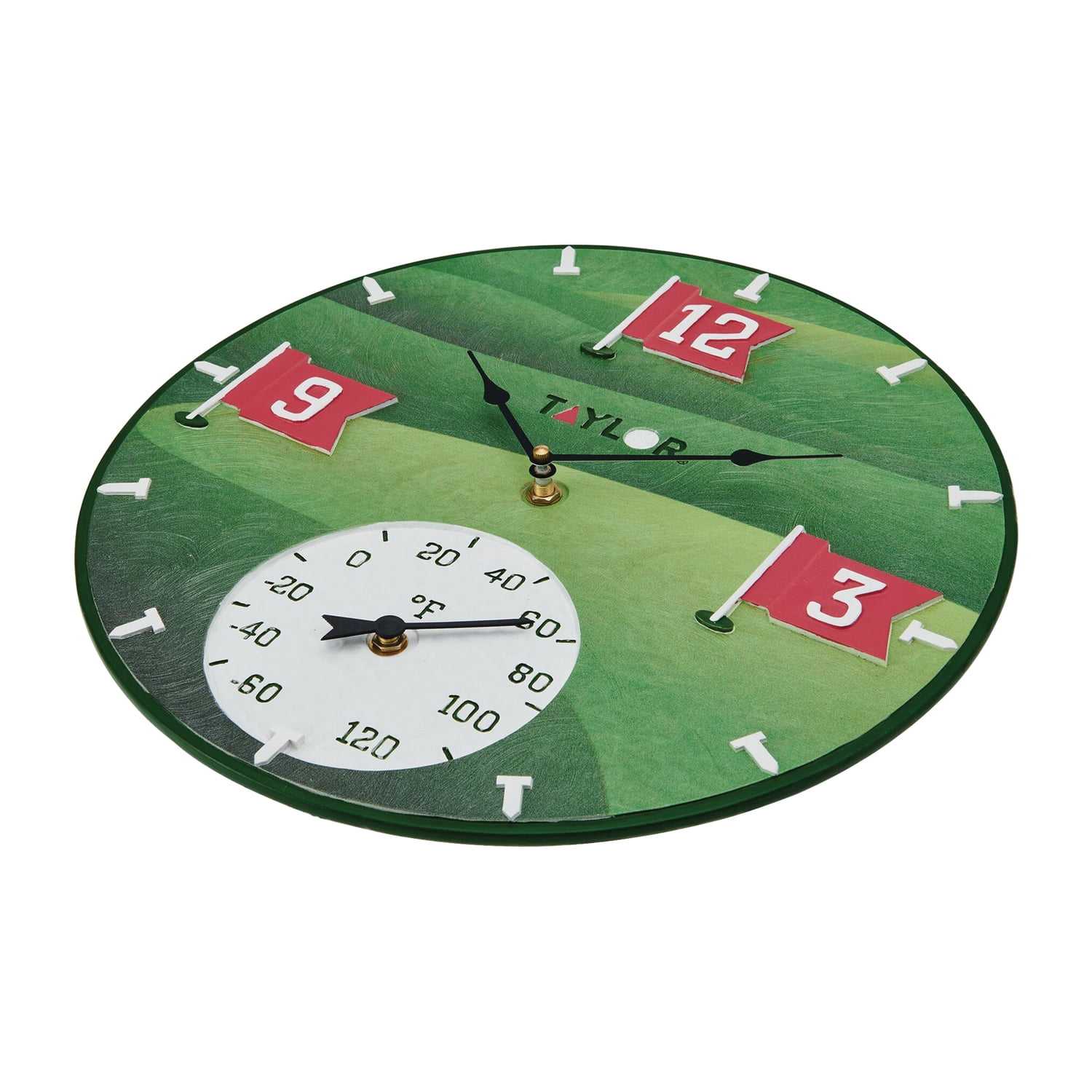 Taylor Precision Products 14-In. x 14-In. Tee Time Poly Resin Clock and ...