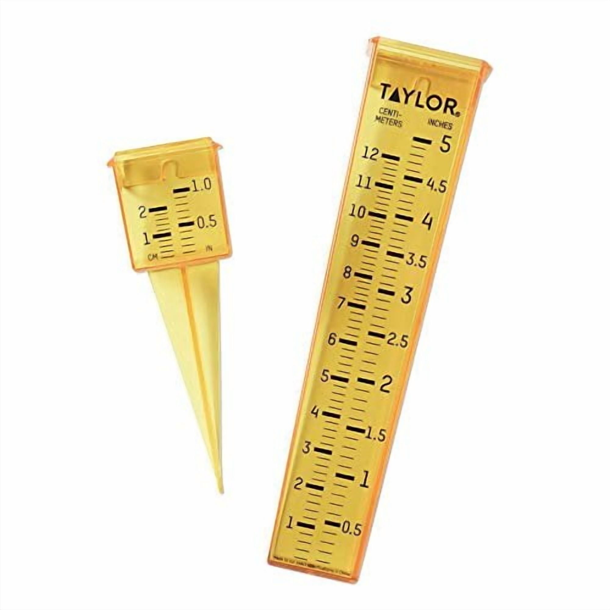 Taylor Precision Products 2715 Sprinkler & Rain Gauge, Bright Yellow, 2 ...