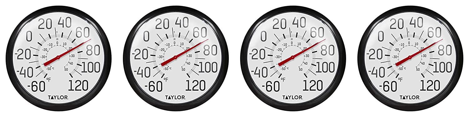Taylor Precision Products 6700 Ez Read Dial Thermometer, Black 4 Pack ...