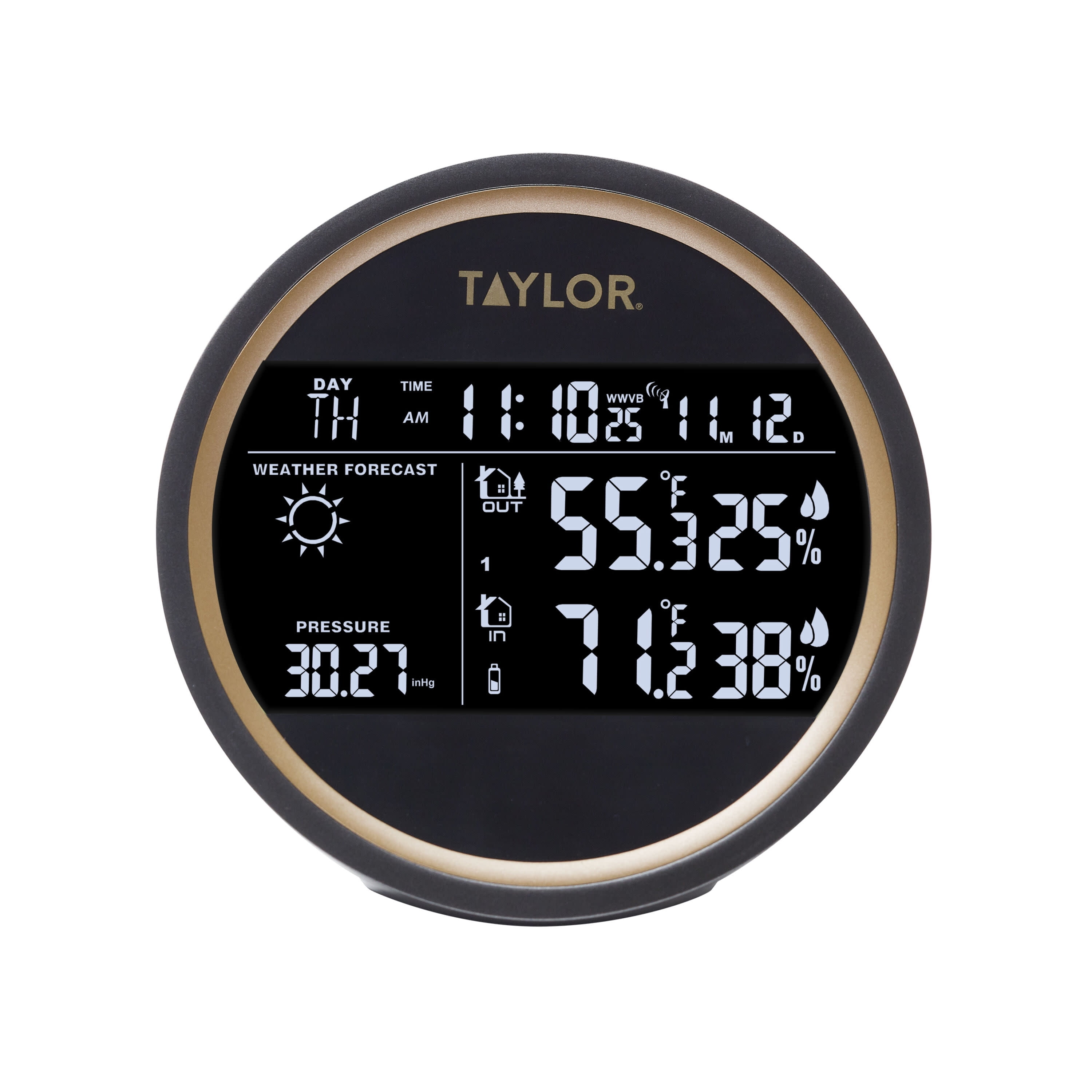 Taylor Round Digital Weather Forecaster in Black - Walmart.com