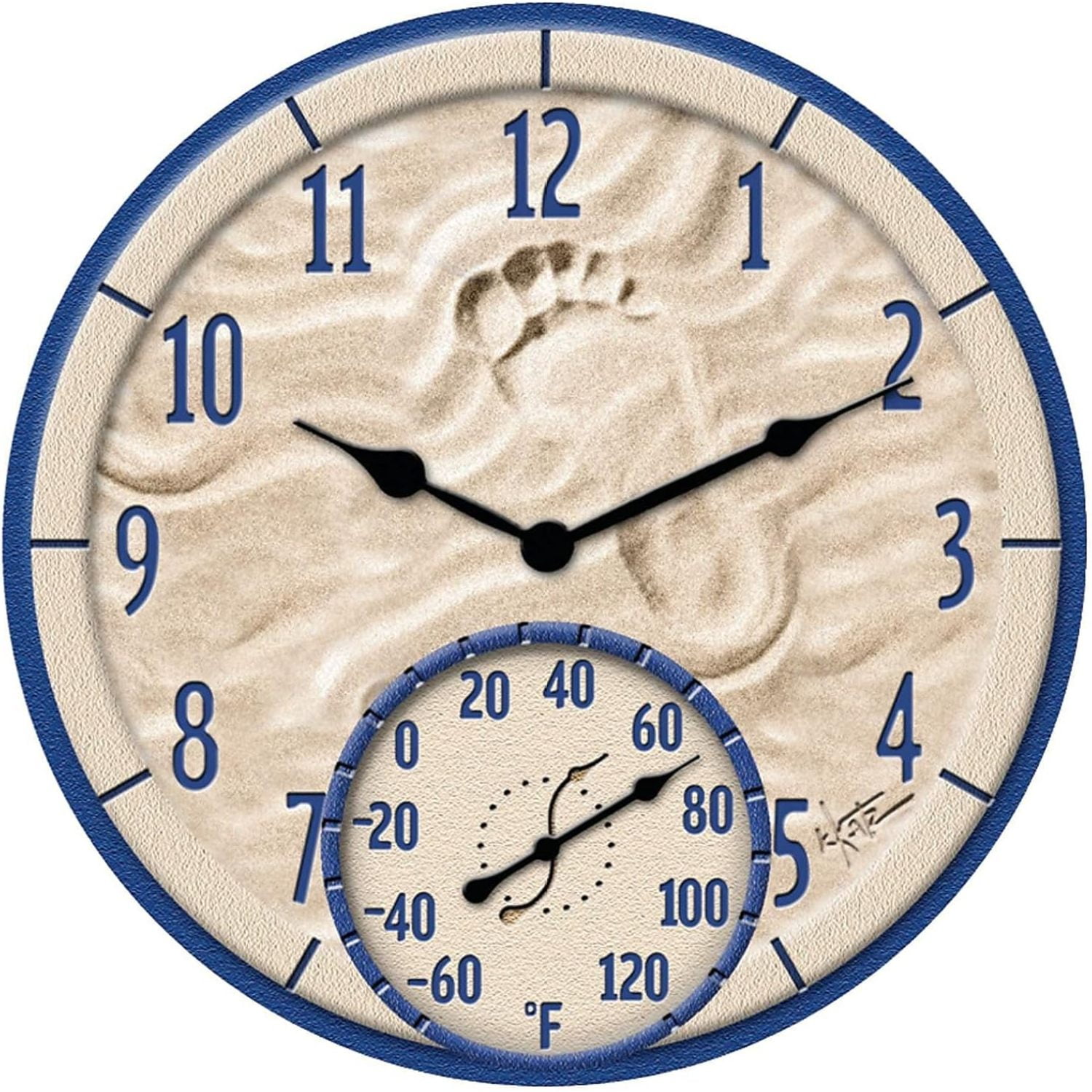 Taylor By The Sea Poly Resin Indoor and Outdoor Clock and Thermometer ...