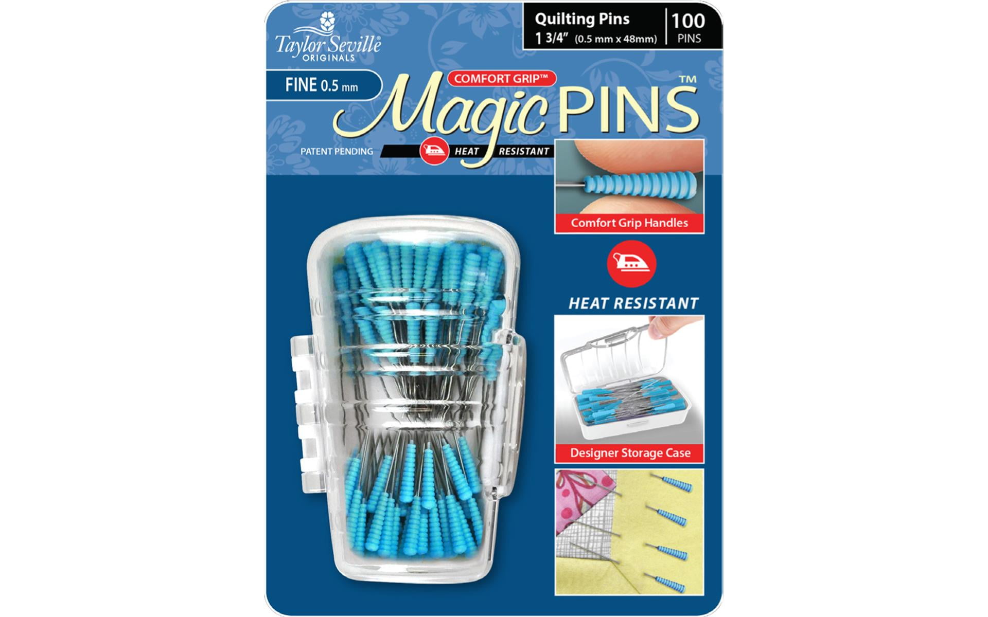 Taylor Seville, Magic Pins, 100/Pkg, Quilting Fine-Blue - Walmart.com