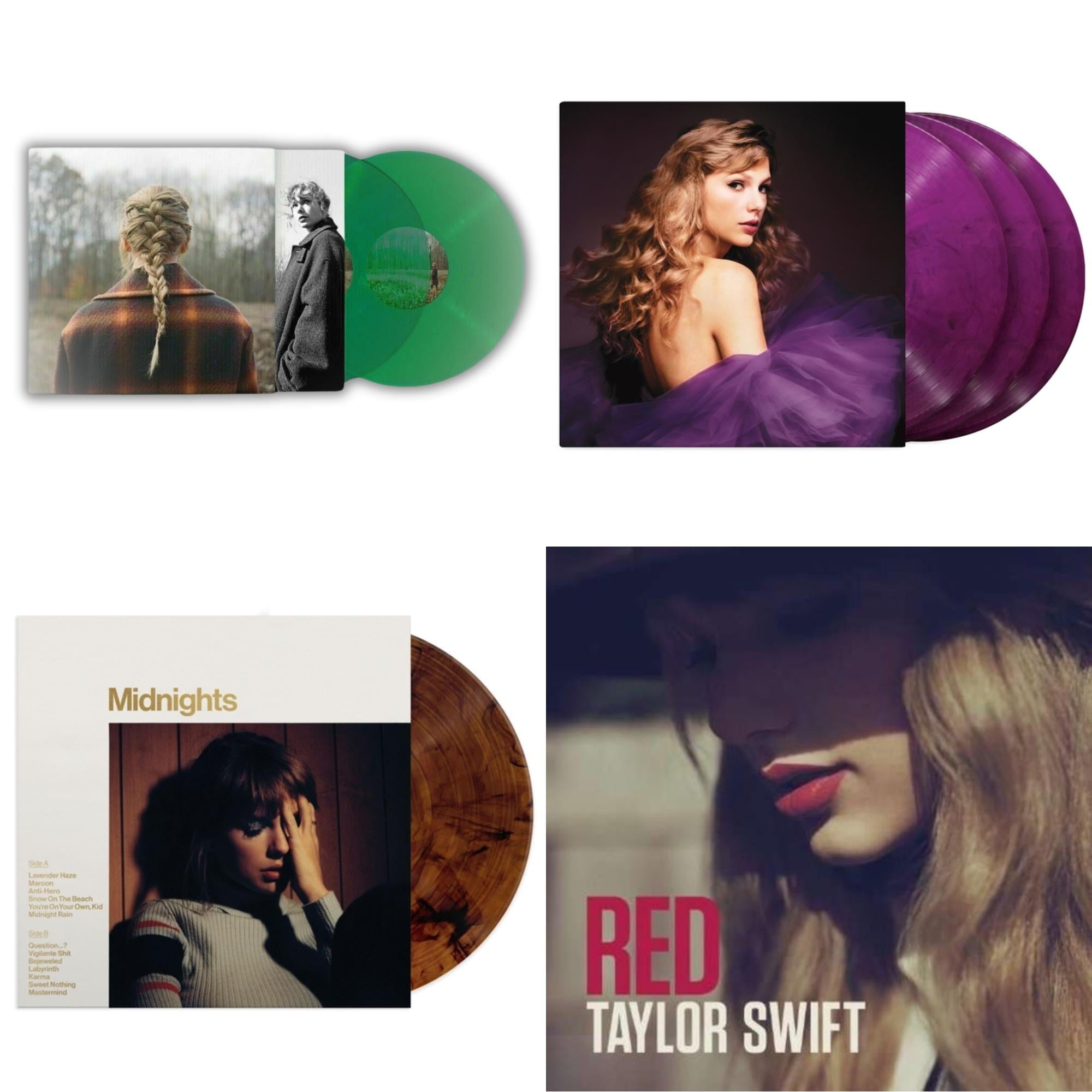 Taylor Swift - Evermore (Translucent Green Vinyl/2LP) & Midnights (X ...