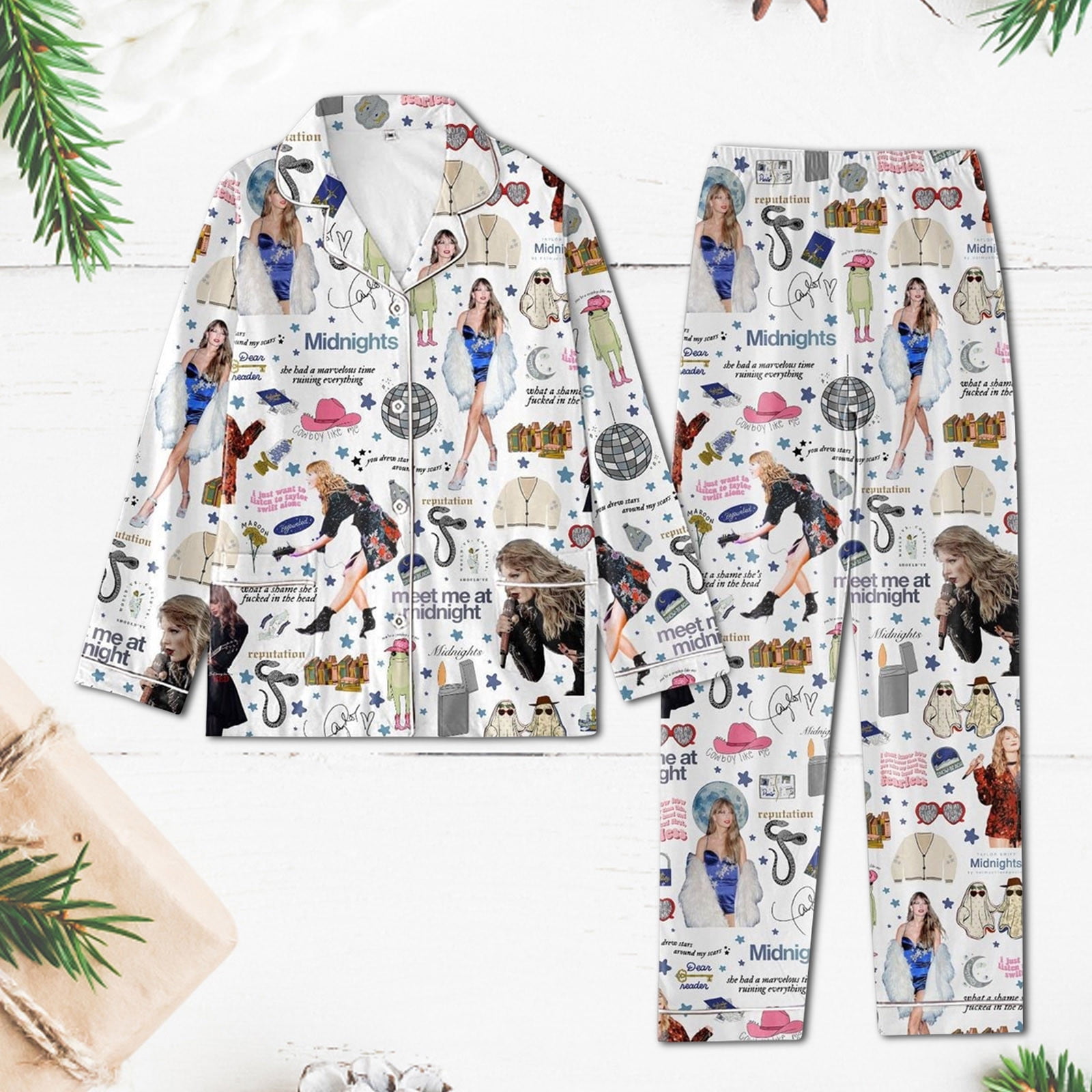 Taylor Swift Pajamas Taylor Swift Costume Christmas Long Pajama Set