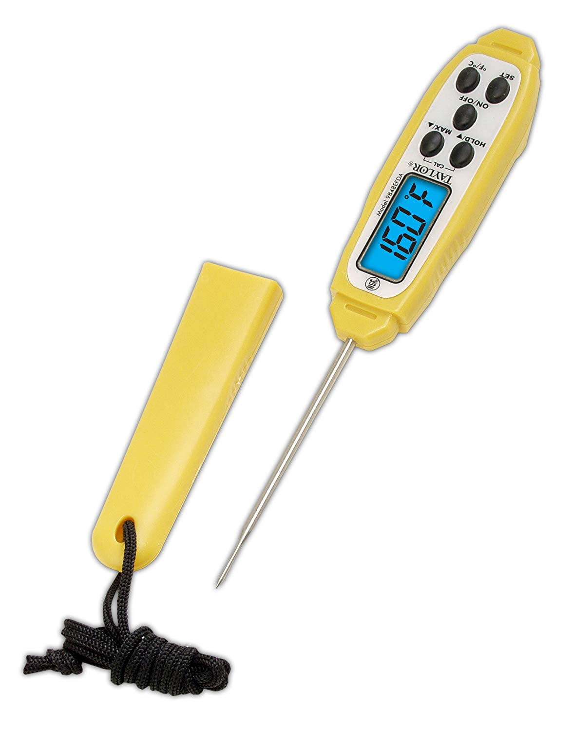 Taylor Thermometers 9848EFDA Digital Thermometer, Long-Stem, Dual-Scale ...