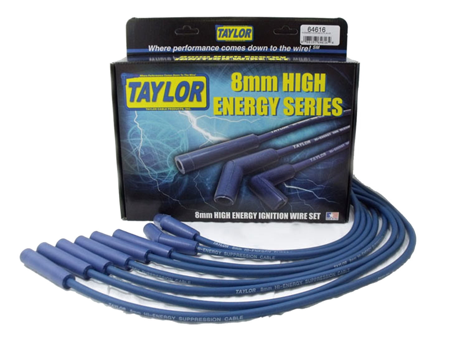 Taylor Wire / Vertex 64616 TAY64616 HI-ENERGY CUSTOM 8 CYL BLUE Fits ...