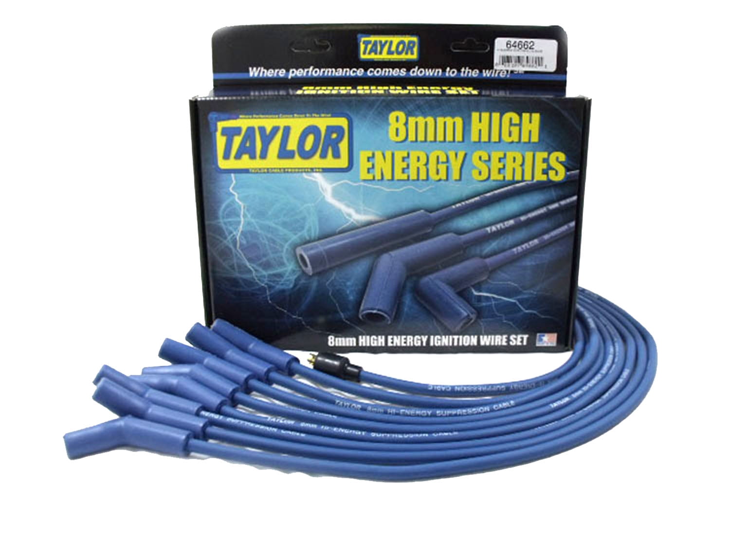 Taylor Wire / Vertex 64662 TAY64662 HI-ENERGY CUSTOM 8 CYL BLUE Fits ...