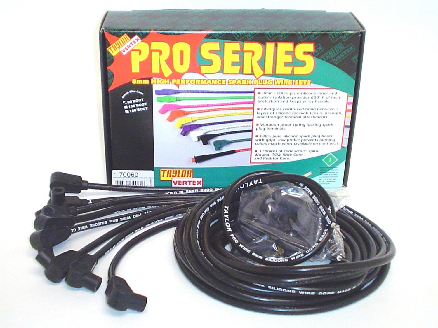 Taylor Wire / Vertex 70060 TAY70060 PRO/VERTEX TCW UNIV 8 CYL 90 BLACK ...