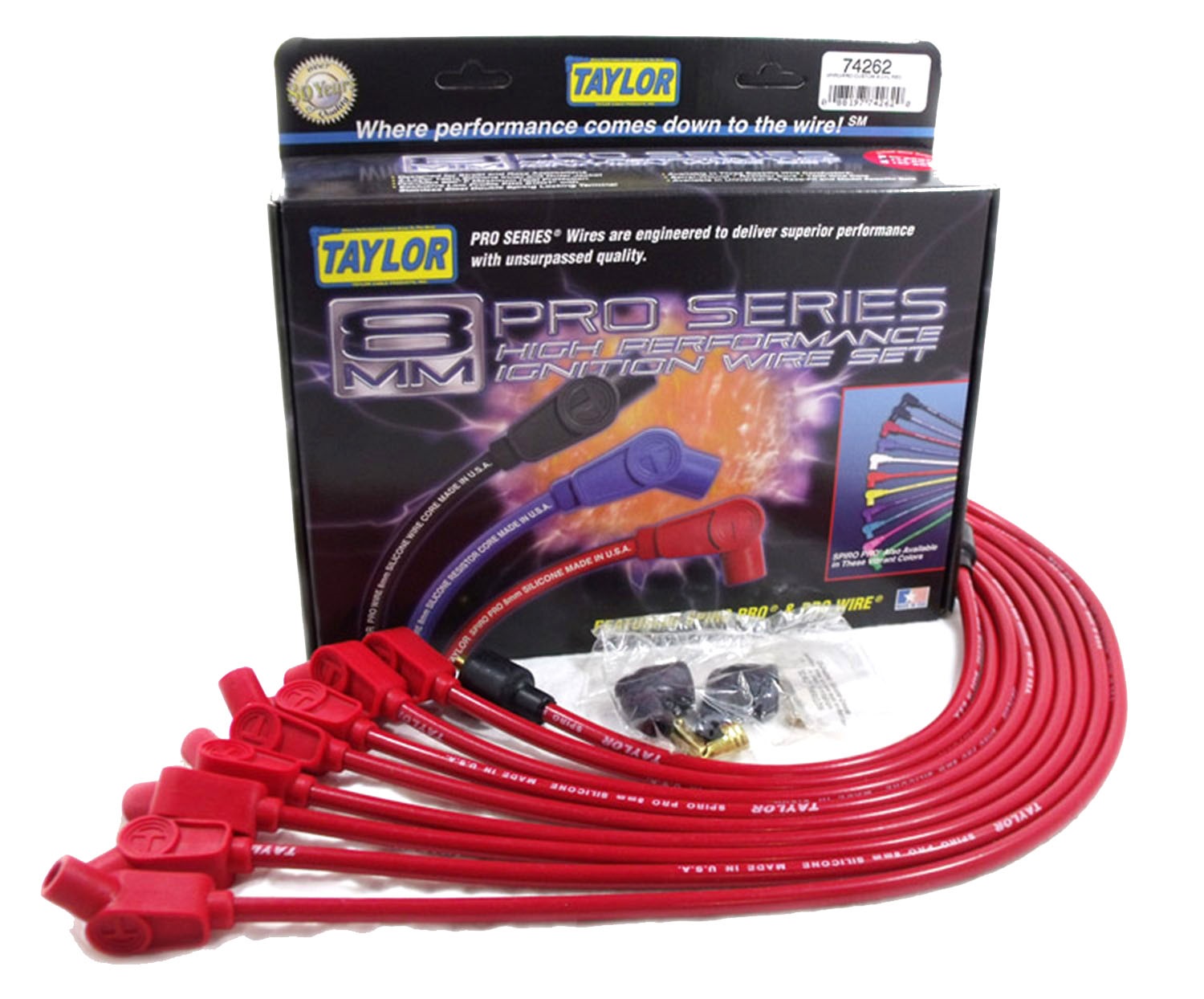 Taylor Wire / Vertex 74262 TAY74262 8MM SPIRO-PRO CUSTOM 8 CYL RED Fits ...