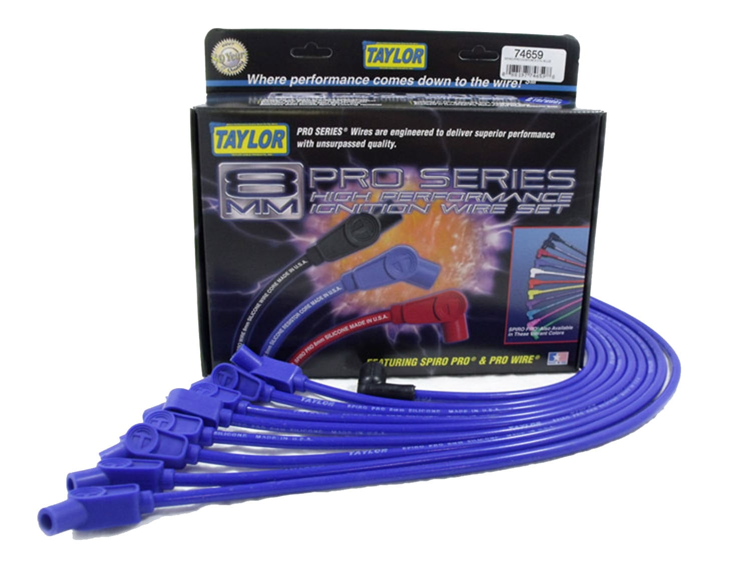Taylor Wire / Vertex 74659 TAY74659 8MM SPIRO-PRO CUSTOM 8 CYL BLUE ...
