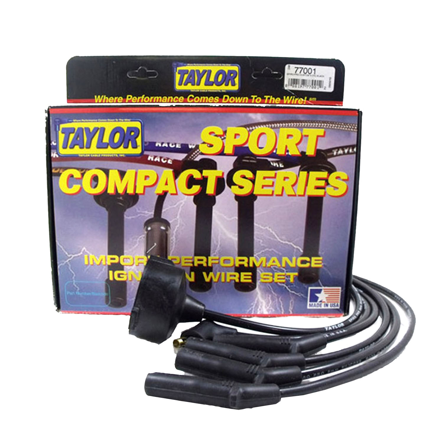 Taylor Wire / Vertex 77001 TAY77001 8MM SPIRO-PRO CUSTOM 4 CYL BLACK ...