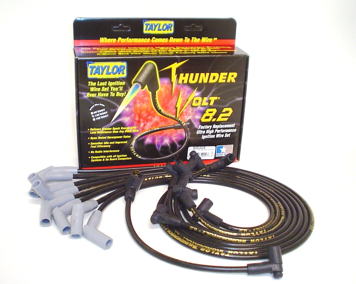 Taylor Wire / Vertex 84004 TAY84004 THUNDERVOLT 8.2 CUSTOM 8 CYL BLACK ...