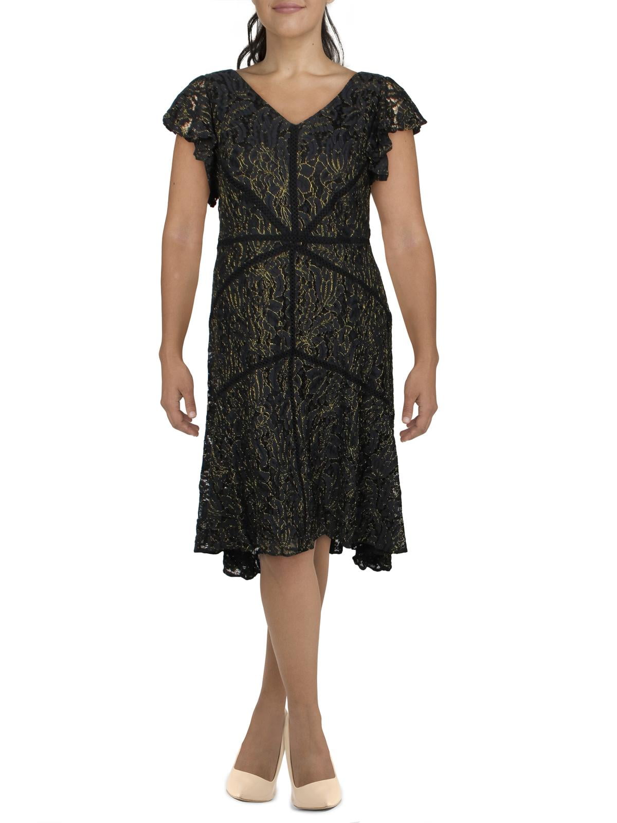 Taylor Womens Plus Lace Calf Length Midi Dress - Walmart.com