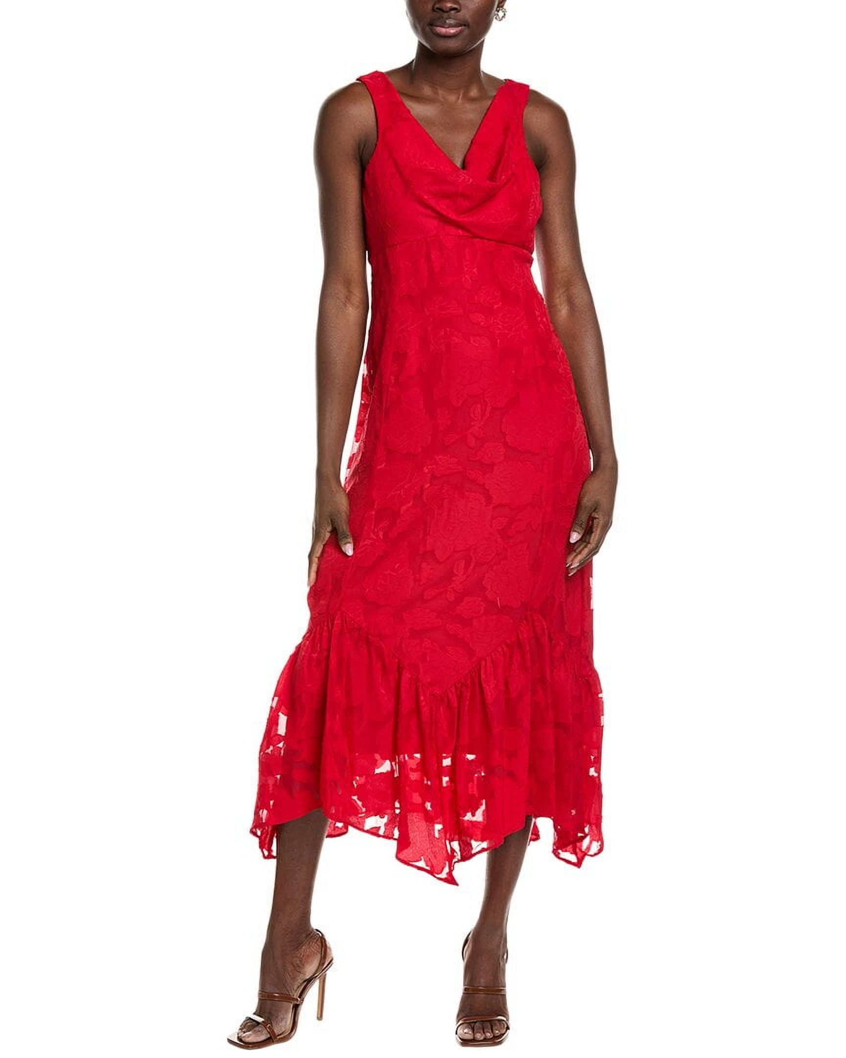 Taylor womens Chiffon Burnout Maxi Dress, 6, Red - Walmart.com