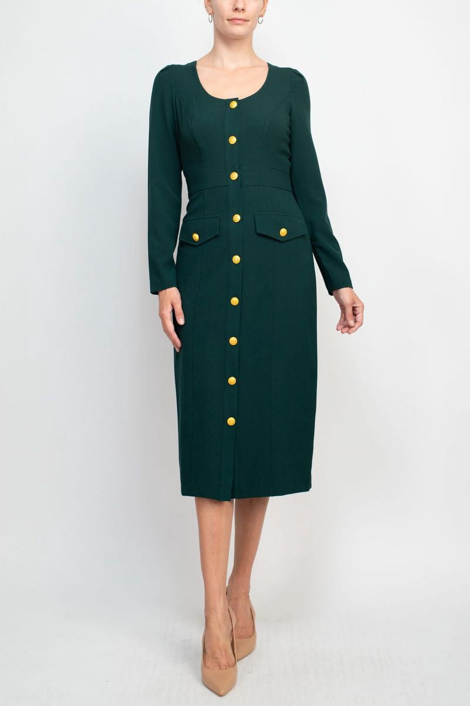 Taylor womens Crepe Midi Dress, 6, Green - Walmart.com