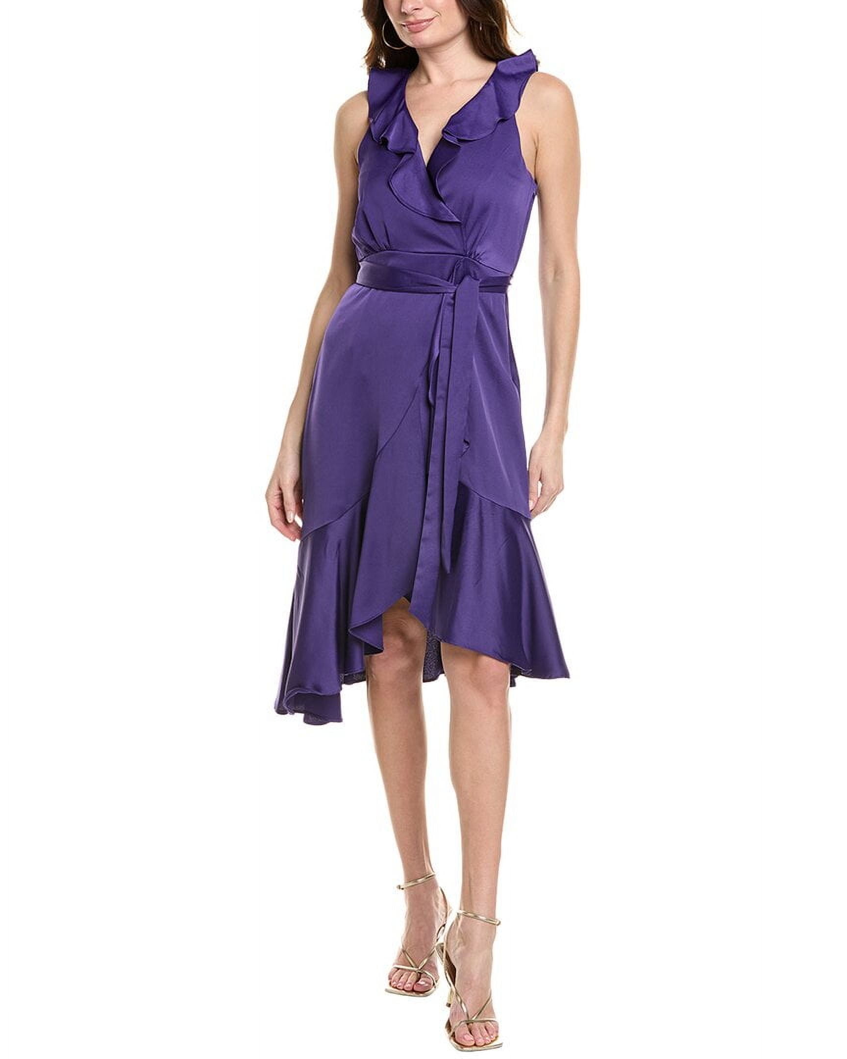 Taylor womens Ruffle Midi Dress, 14, Purple - Walmart.com