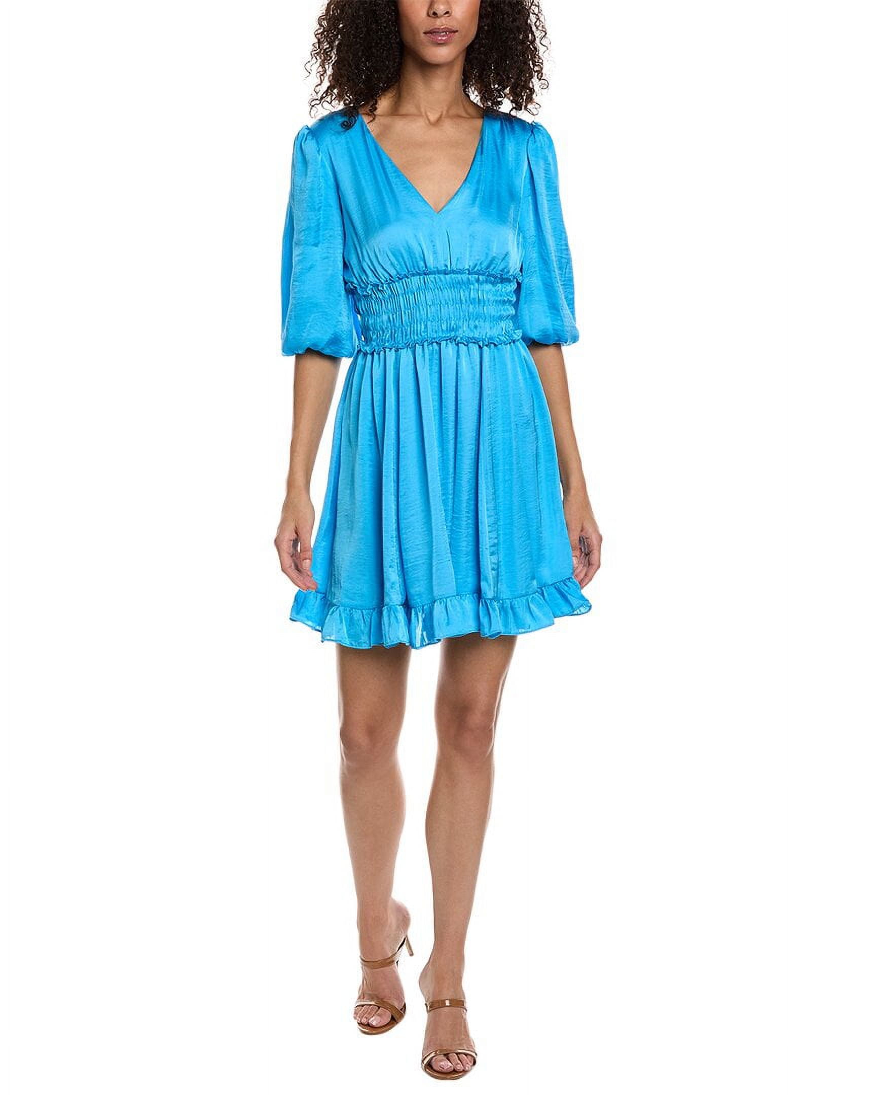 Taylor womens Rumple Satin Mini Dress, 8, Blue - Walmart.com