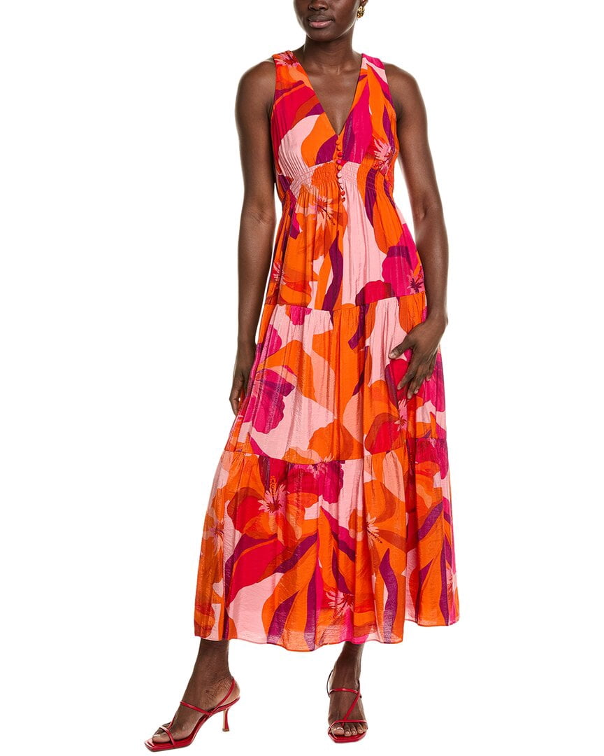 Taylor womens Tiered Midi Dress, 2, Red - Walmart.com