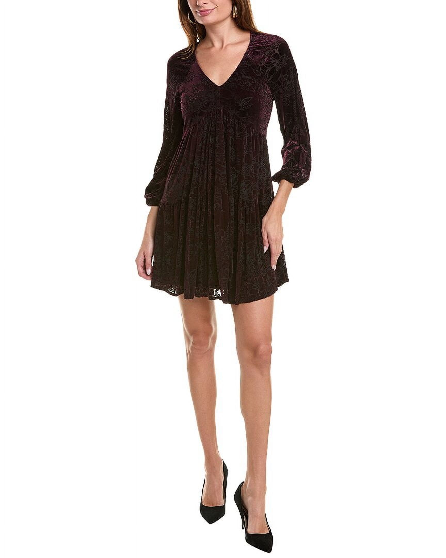 Taylor womens Velvet Burnout Mini Dress, 8, Purple - Walmart.com