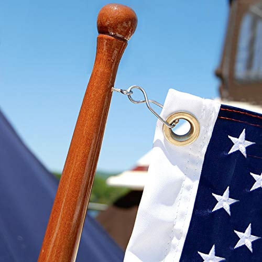TaylorMade Sturdy Wooden Teak Flag Pole - 1-1/4" x 48" Grade A Kiln ...