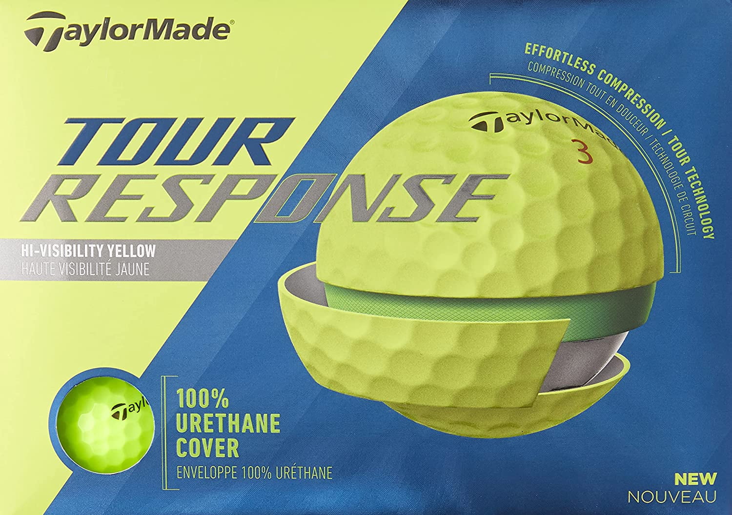 TaylorMade Tour Response Golf Balls Yellow 12 Pieces Soft Spin Urethane ...