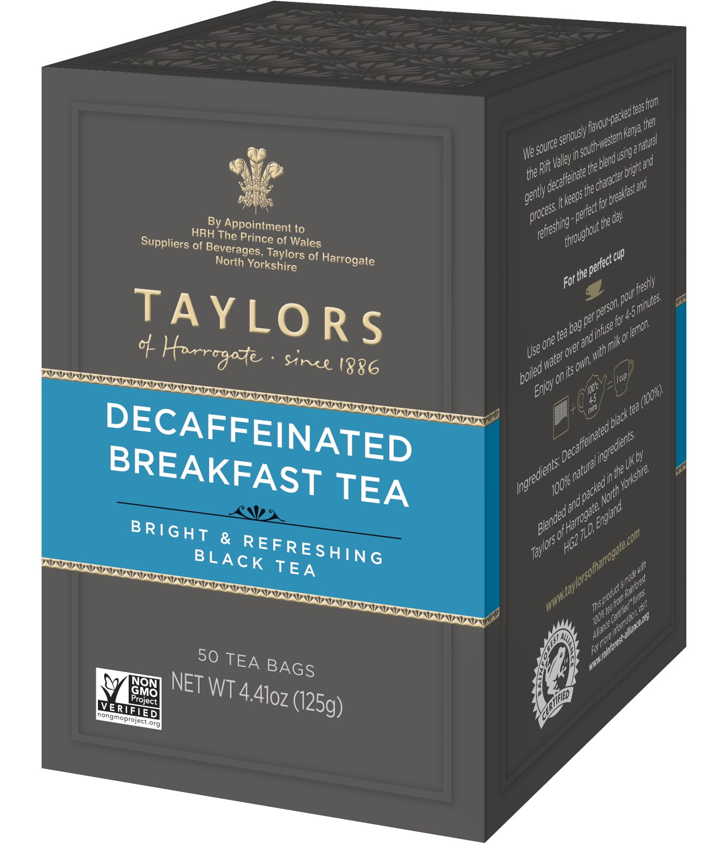 Taylors of Harrogate Decaf Breakfast Tea Blend, 50 Tea Bags - Walmart.com