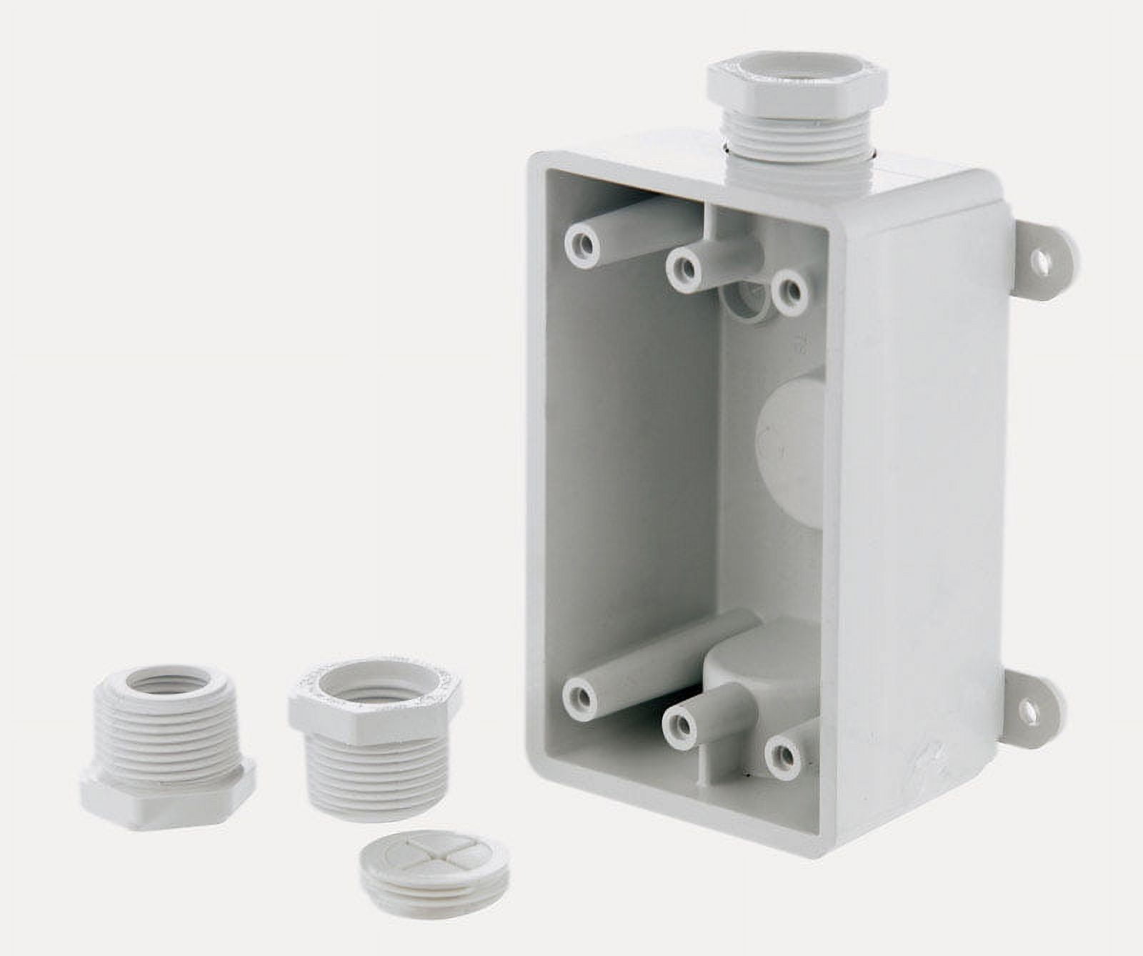 Taymac 4.60 in. Rectangle Plastic 1 gang Outlet Box White - Walmart.com